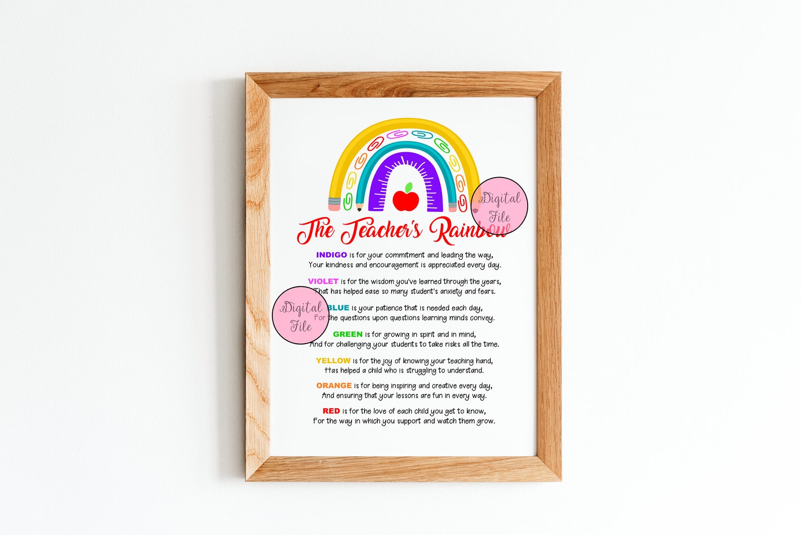 Teacher Poem//rainbow//teacher Appreciation//thank You//teacher - Etsy