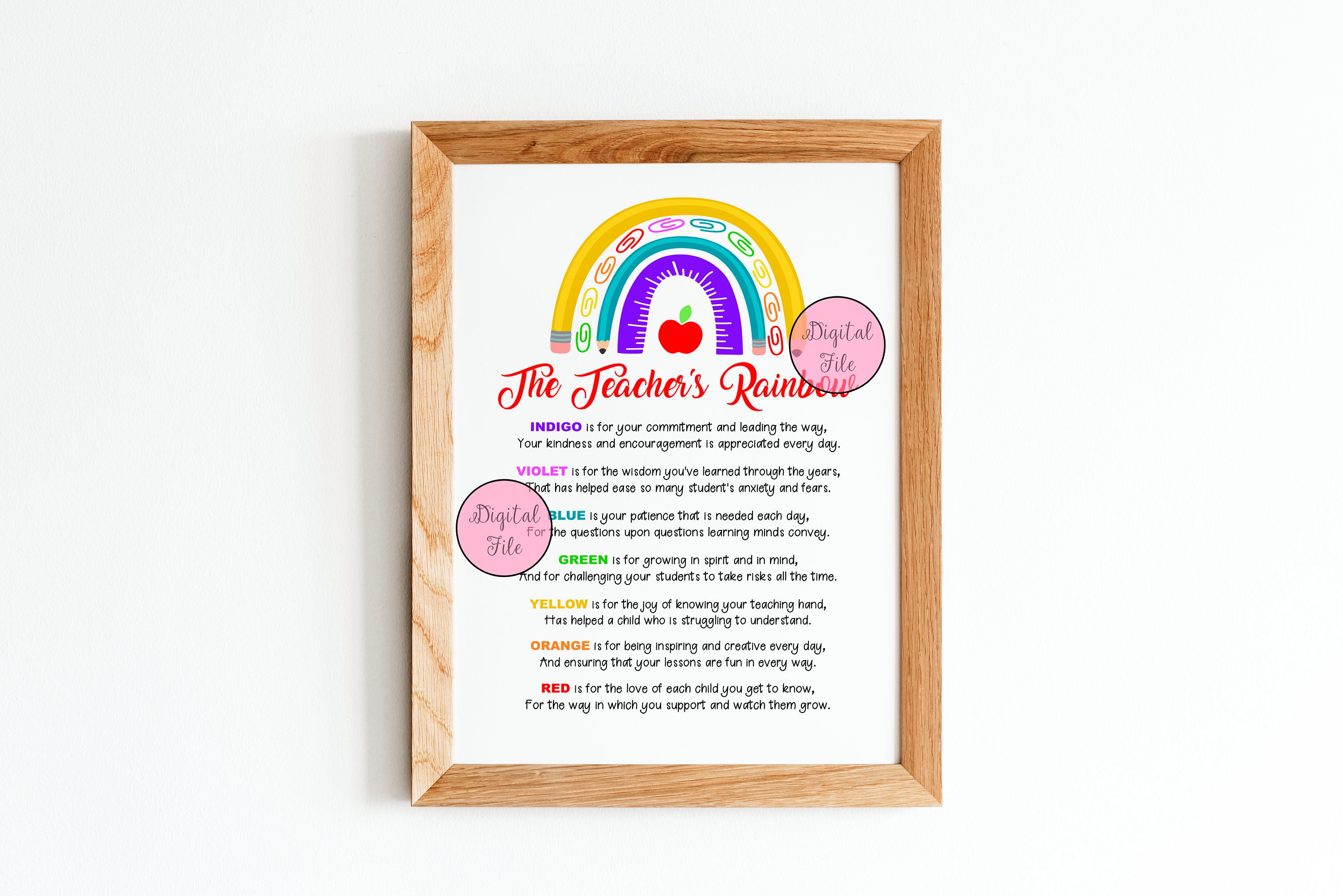 Teacher Poem//rainbow//teacher Appreciation//thank You//teacher - Etsy