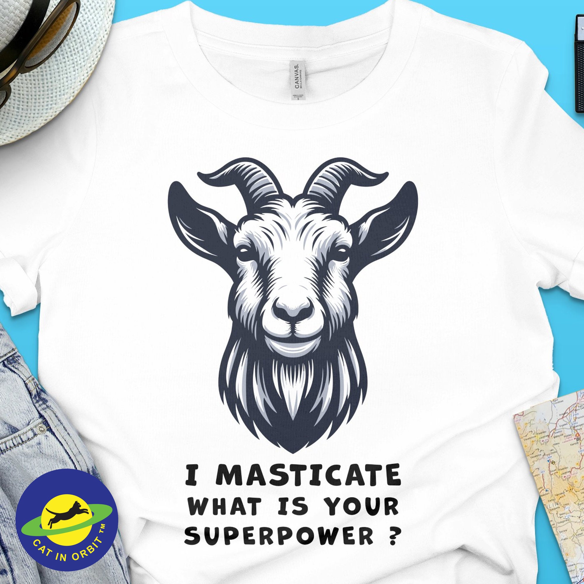 Funny Goat T-shirt, I Masticate What is Your Superpower Graphic Tee ...