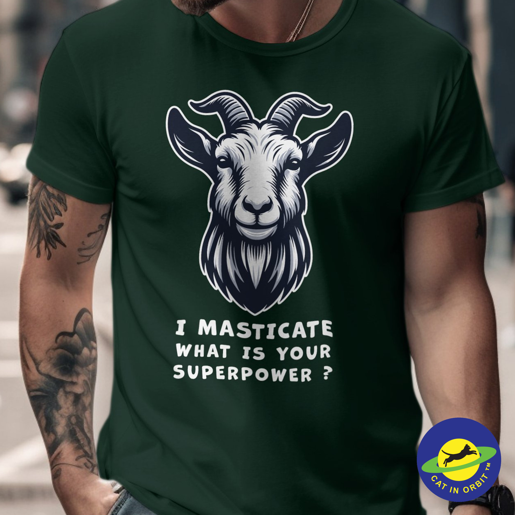 Funny Goat T-shirt, I Masticate What is Your Superpower Graphic Tee ...