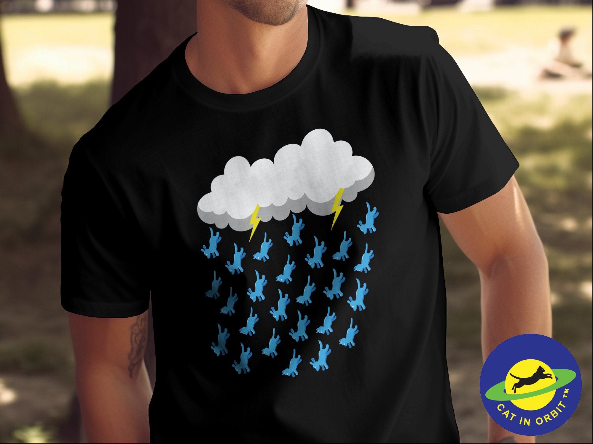 Dark Rain Cloud Raining Cats and Dogs Funny T-shirt - Etsy