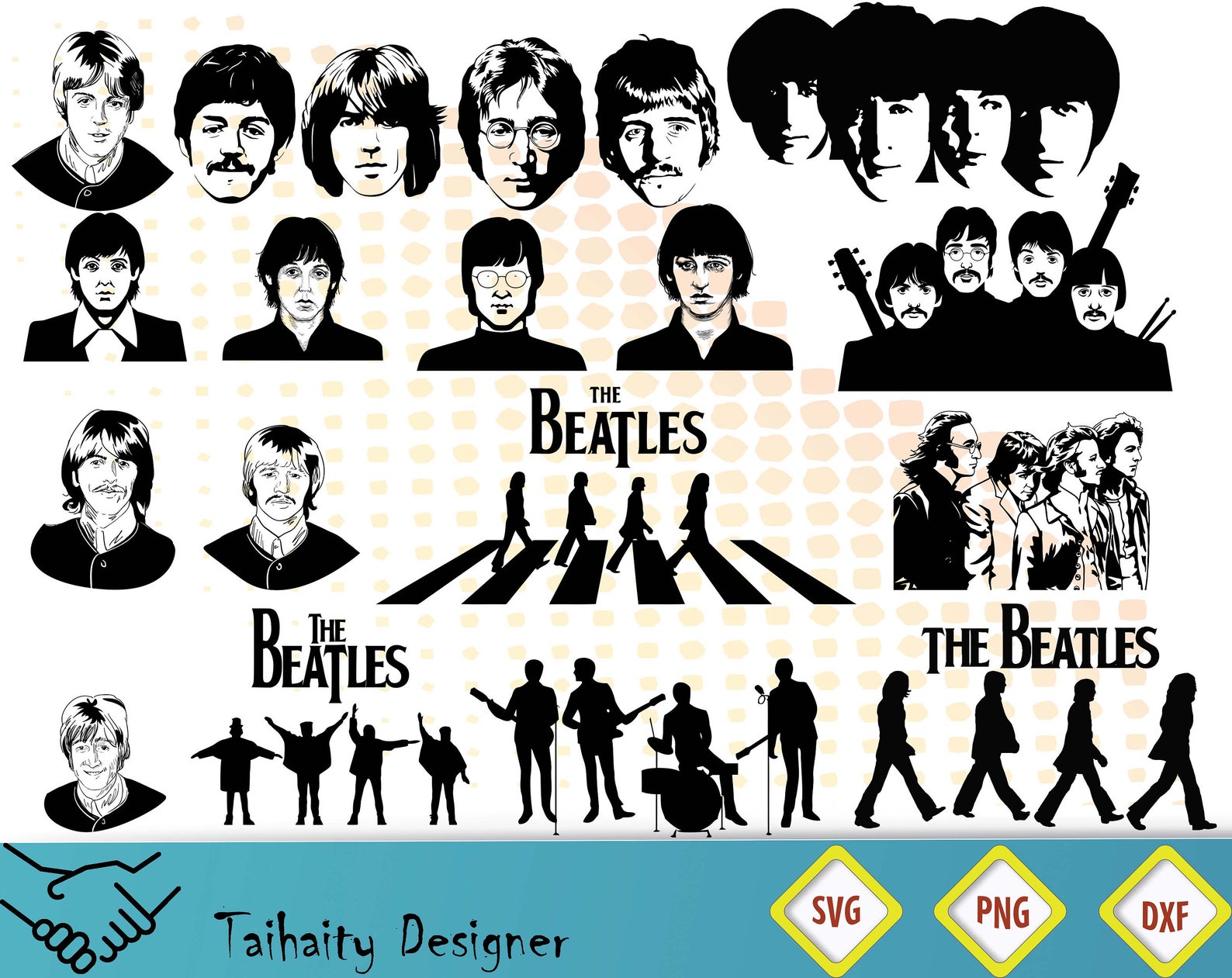 The beatles svg file/ The beatles svg dxf png/ Printable/ | Etsy