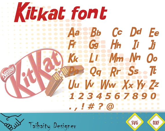 Kitkat font svg file/ Kitkat alphabet svg dxf/ Printable/ SVG | Etsy