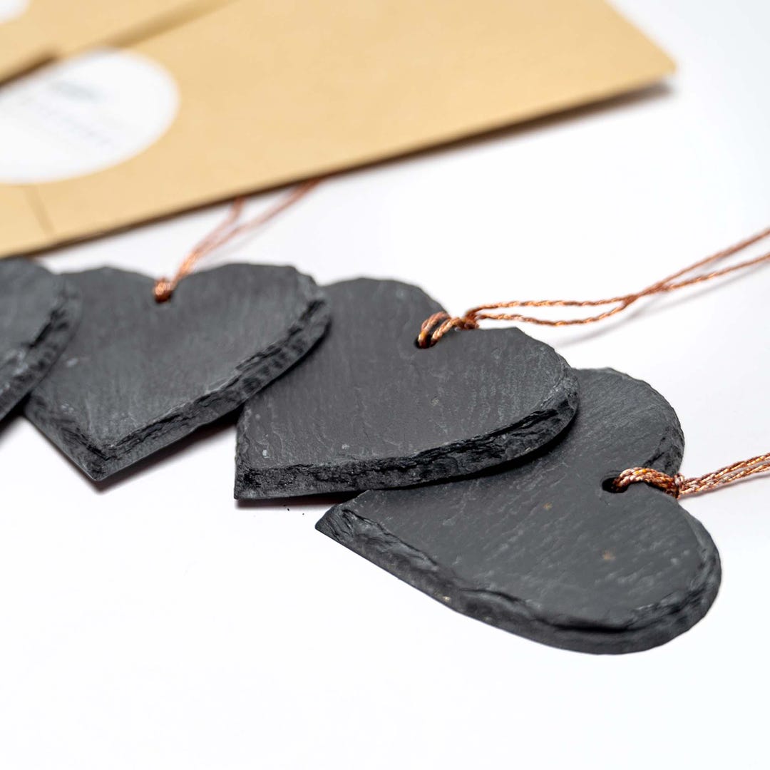 20 Slate Hearts 5 X 5 Cm – Extra Thin (1–2 Mm) – With or Without Hole ...