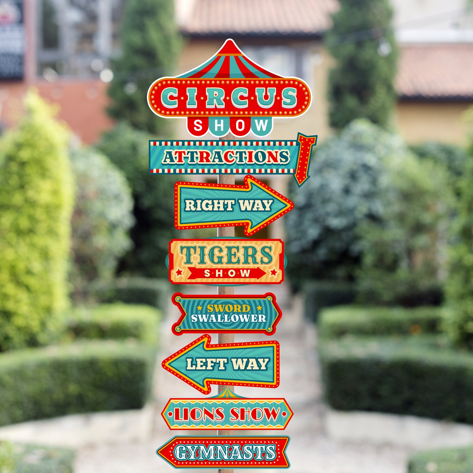 Circus Party Directional Sign, Circus Birthday, Sword Birthday, Lion ...