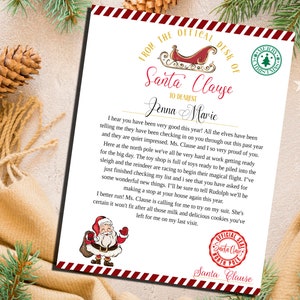 Editable Letter From Santa, Letter From Santa Template, Nice List ...