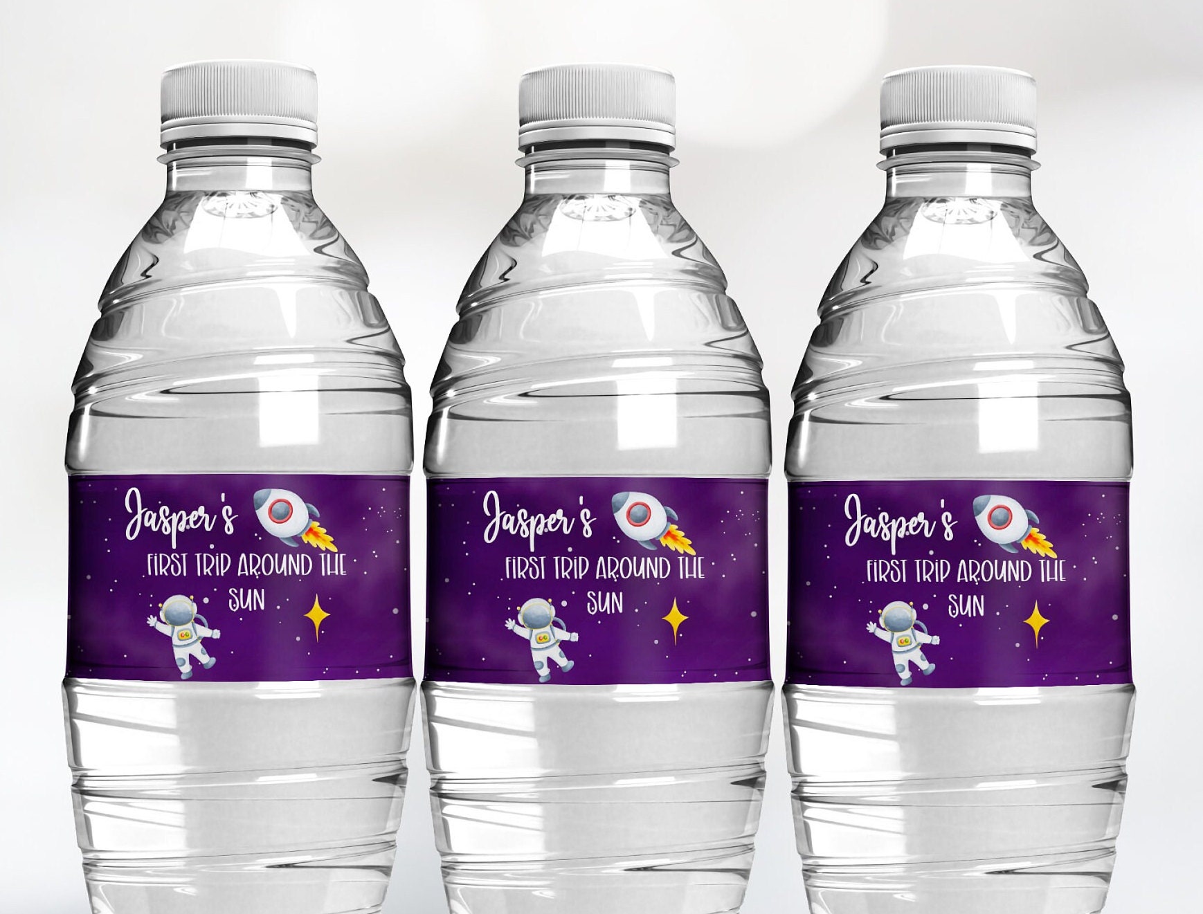 Outer Space Water Bottle Label Template Space Boy Drink Label Astronaut ...