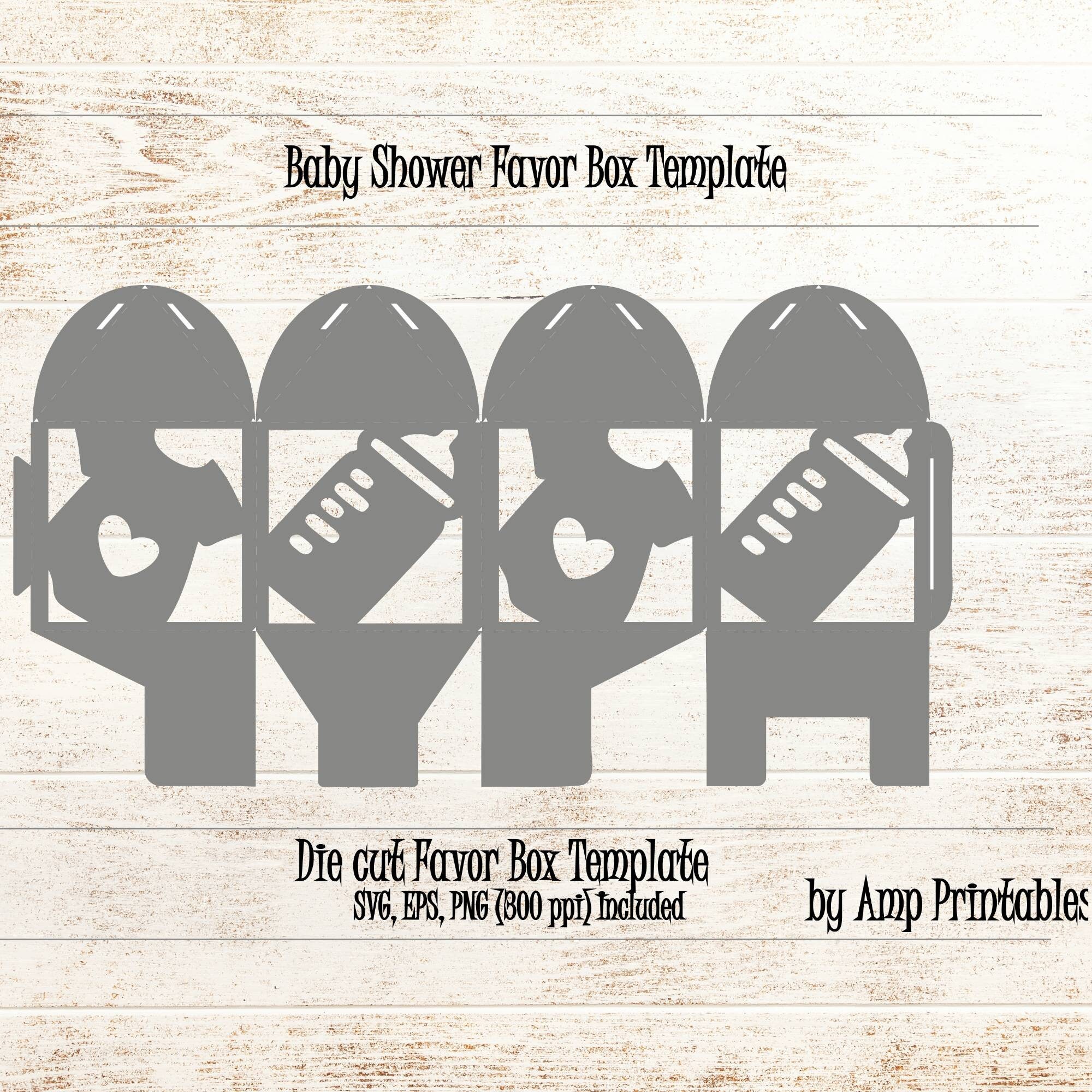 Baby Shower Favor Box Svg Png Eps Cutting File Die Cut - Etsy