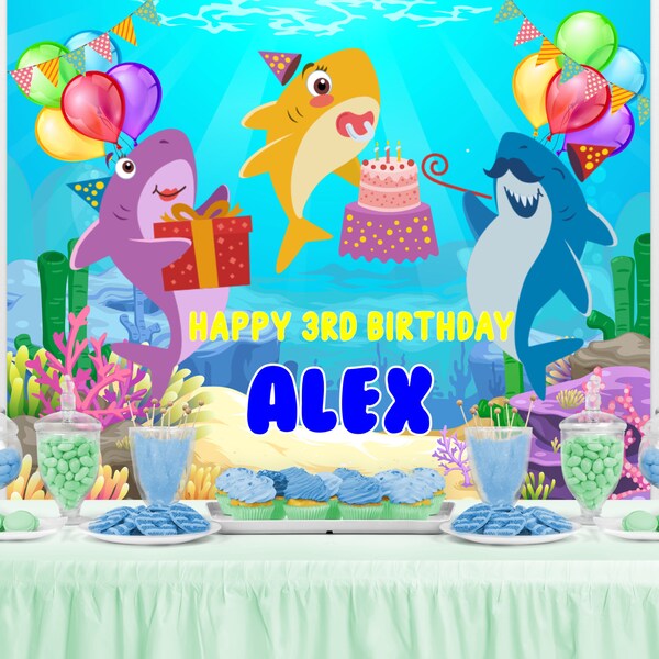 Baby Shark Backdrop - Etsy