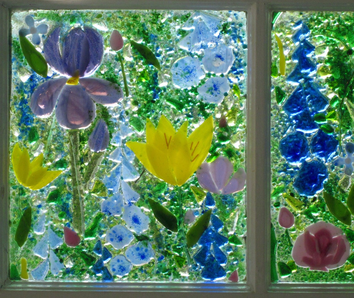 Sold but You Can Order a Custom Window in Kiln Fired Glass a | Etsy