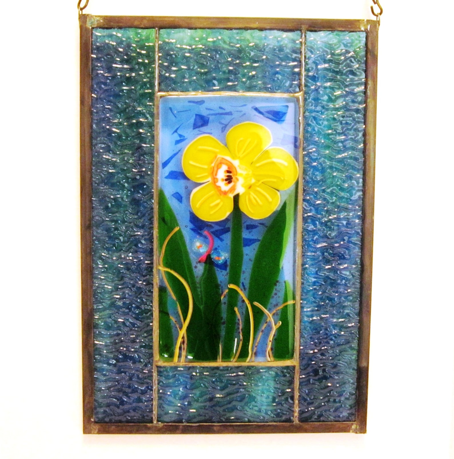 Spring Daffodil in Fused Glass Panel Set in Stained Glass One - Etsy