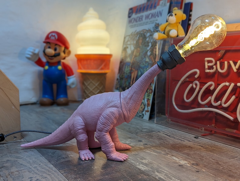 Jurassic Park Dinosaur Lamp Custom Tokyo Pink Glow in the Dark Hand ...