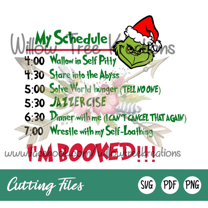 Grinch Schedule Svg - Etsy