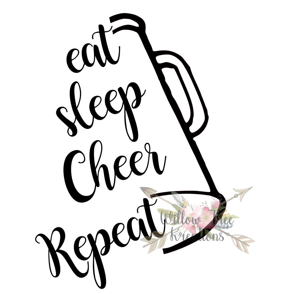Eat Sleep Cheer Repeat SVG File/svg/cheerleading/cheer | Etsy