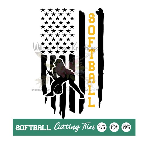 Softball Ragged Flag/svg/png/cut File - Etsy