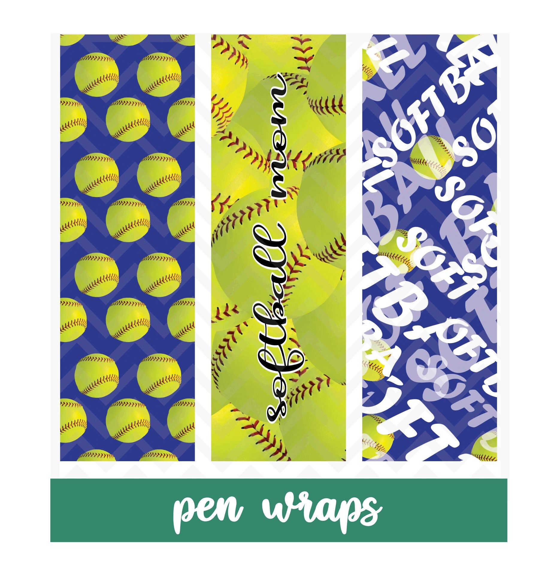 Pen Wraps Softball/digital/instant Download/softball/printable | Etsy