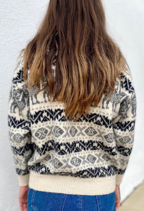 Vintage 100% WOOL Sweater, Andean Design Pullover Swe… - Gem