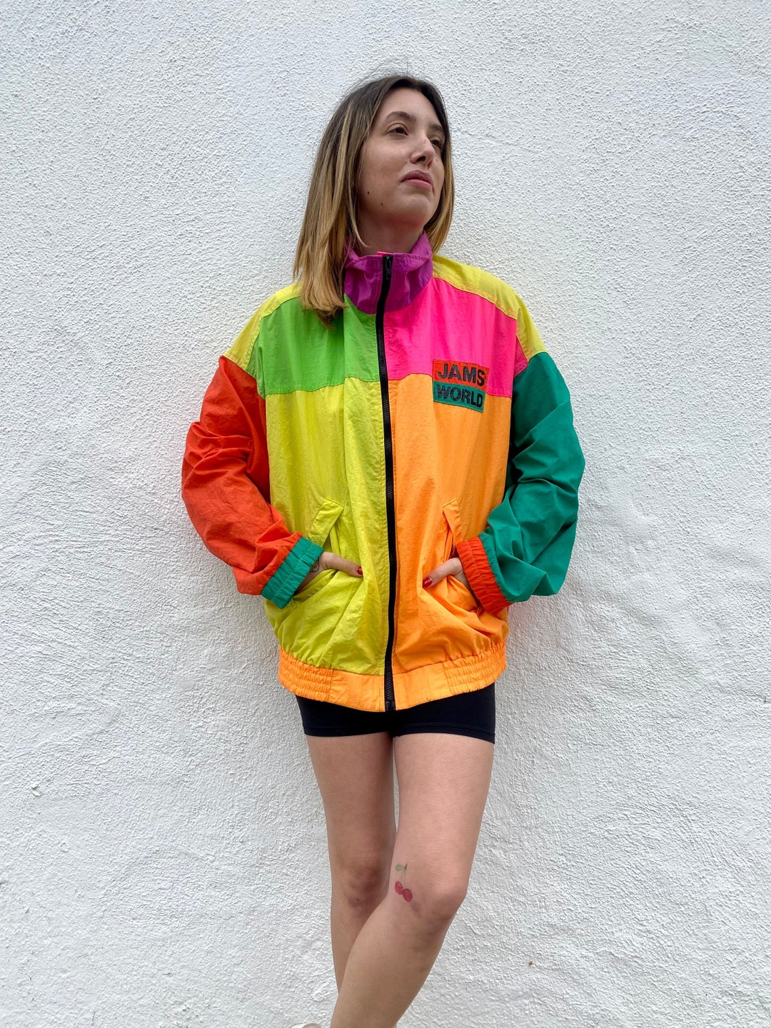 Vintage 80s Neon Jacket Honolulu Hawaii Retro Windbreaker - Etsy