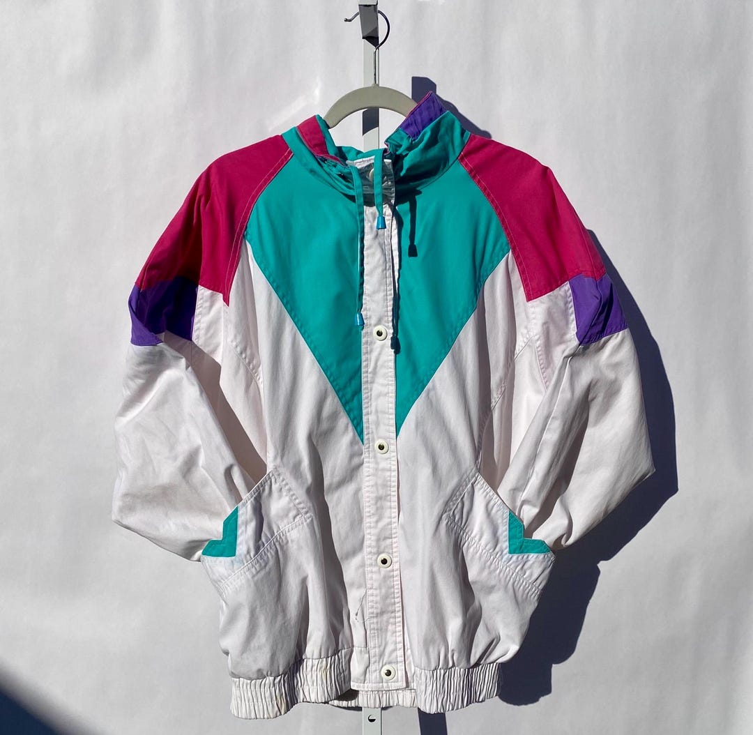 Vintage 80s/90s Color Block Jacket, Miami Vice Style Coat, Preppy Retro ...