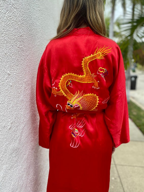Vintage red silk robe - Gem