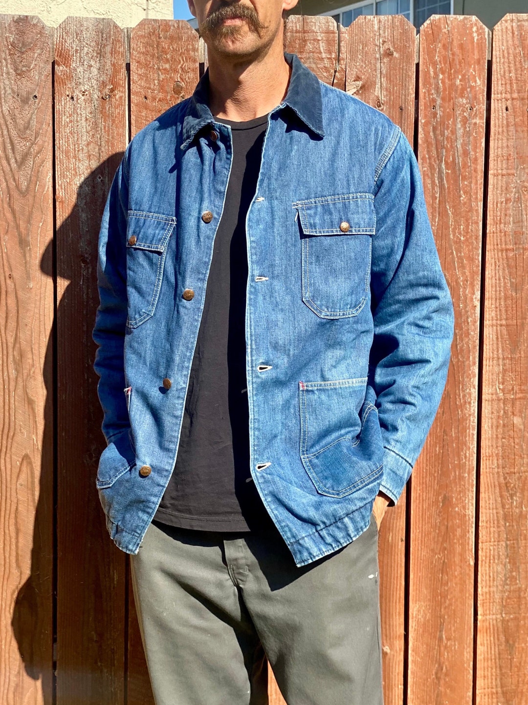 Vintage Big Mac Jacket, Mens Vintage Denim Chore Coat, Blanket Lined ...