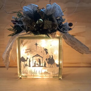 Nativity Scene Christmas Lighted Glass Box - Etsy