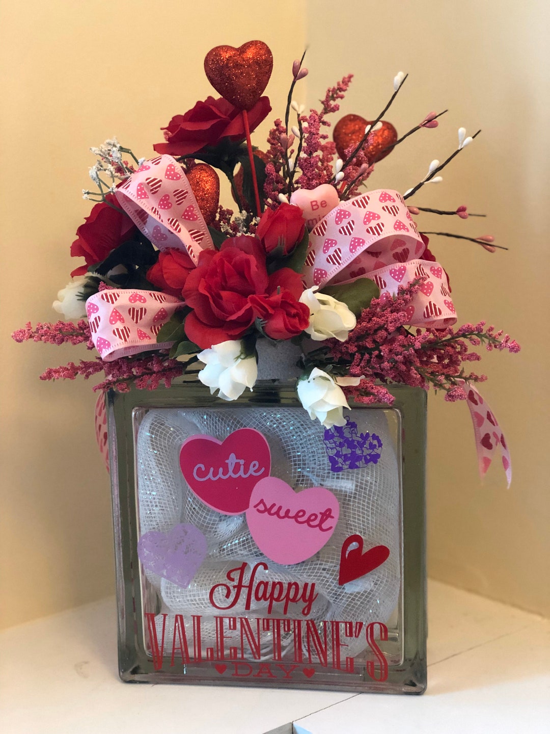 Valentines Light Box, Glass Box, Hearts - Etsy