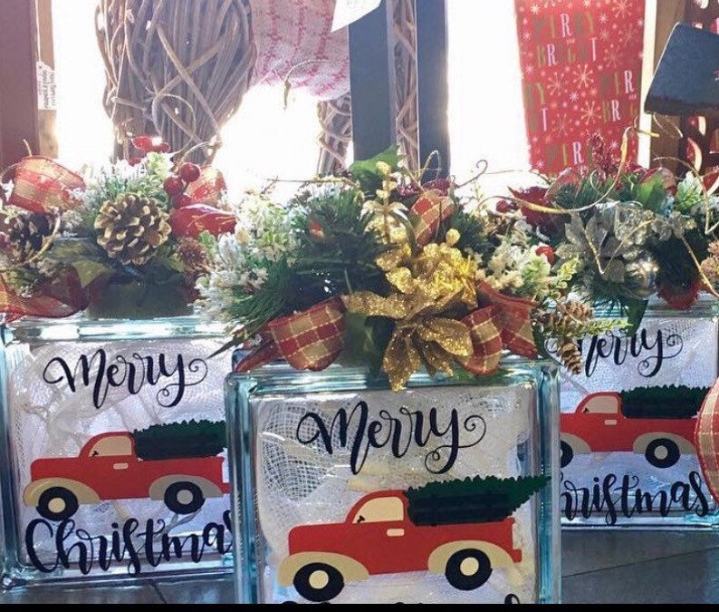 Vintage Christmas Tree Delivery Truck Merry Christmas - Etsy