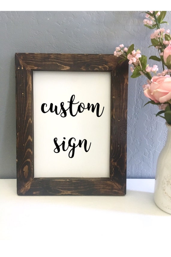 Custom Wood Frame Sign | Etsy