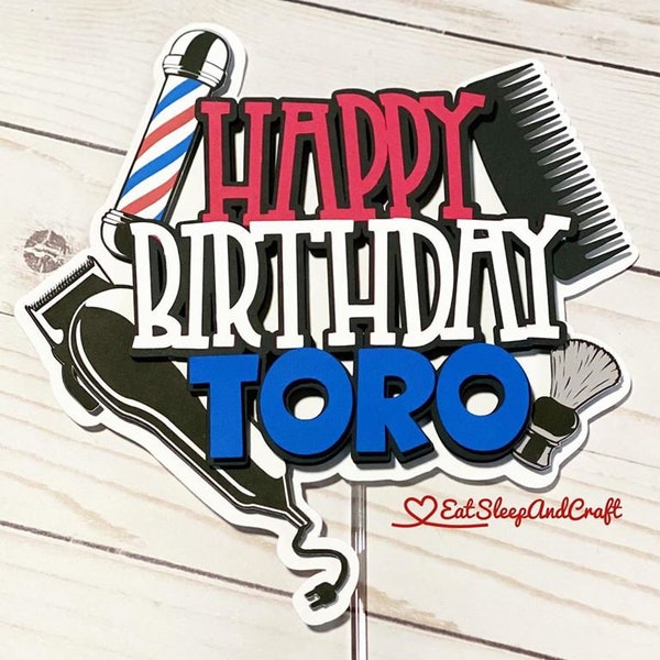 Barber Shop Cake Topper - Etsy