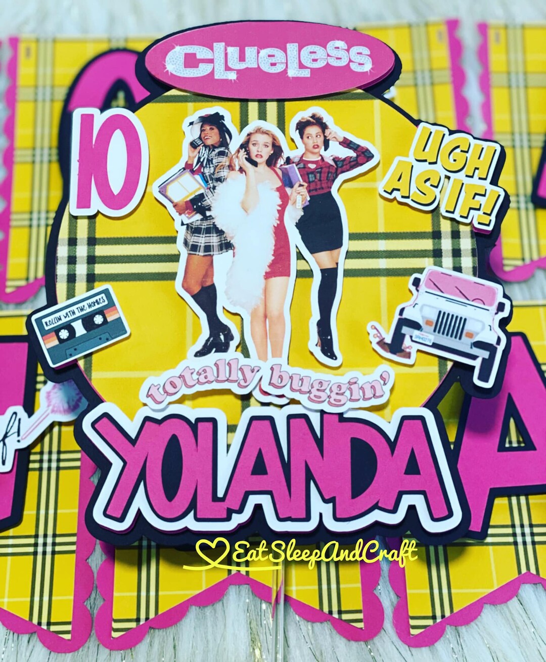 90's Inspired Cake Topper, Clueless 90's Banner, 90's Banner, 90's ...