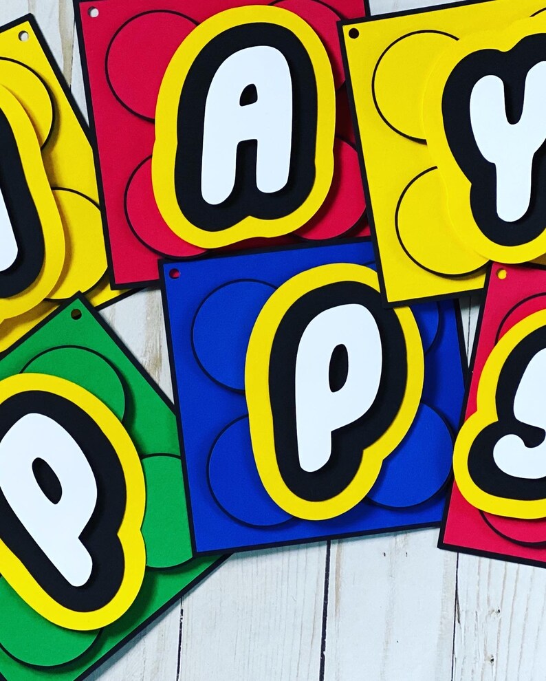 Lego Banner/ Lego Cake Topper / Building Bricks Banner - Etsy