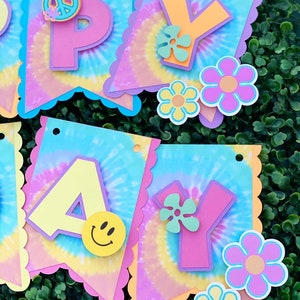 Tie Dye Cake Topper, Tie Dye Banner, Tie Dye Favor Boxes, Tie Dye Party ...
