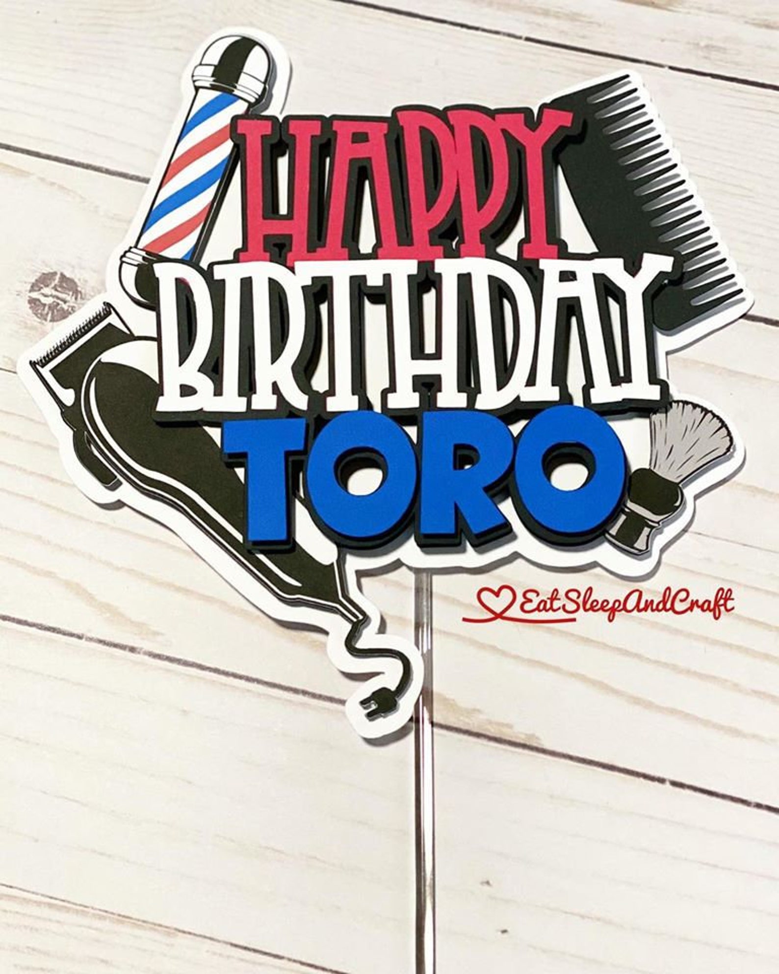 Barber Cake Topper, Barbershop Cake Topper, Barber Birthday, Barbershop ...