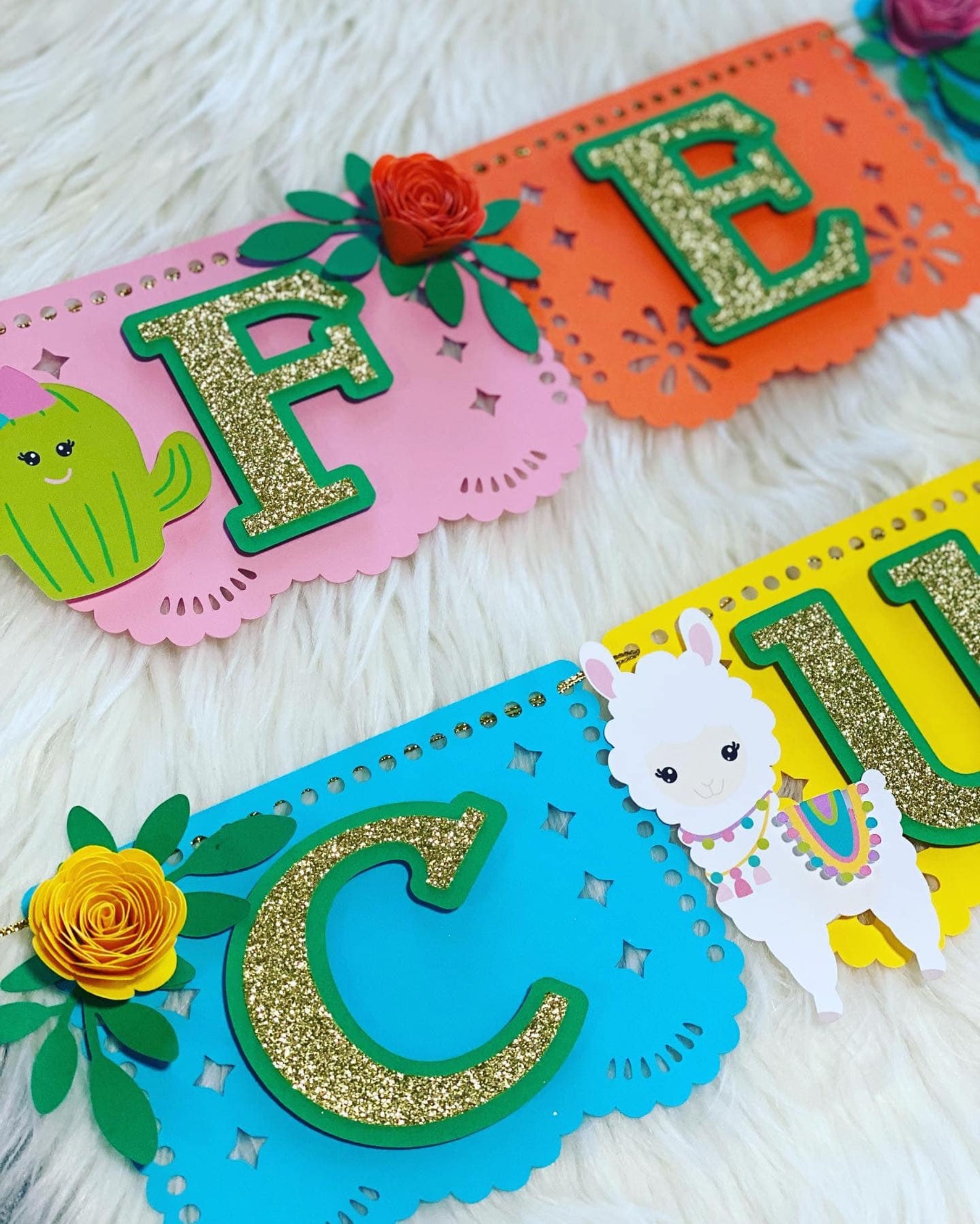 Fiesta Banner, Fiesta Cake Topper, Llama Banner, Llama Cake Topper ...