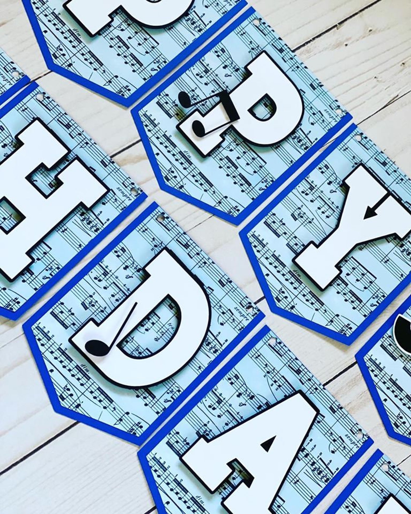 Music Banner Music Note Banner Musical Birthday Music Sheet - Etsy
