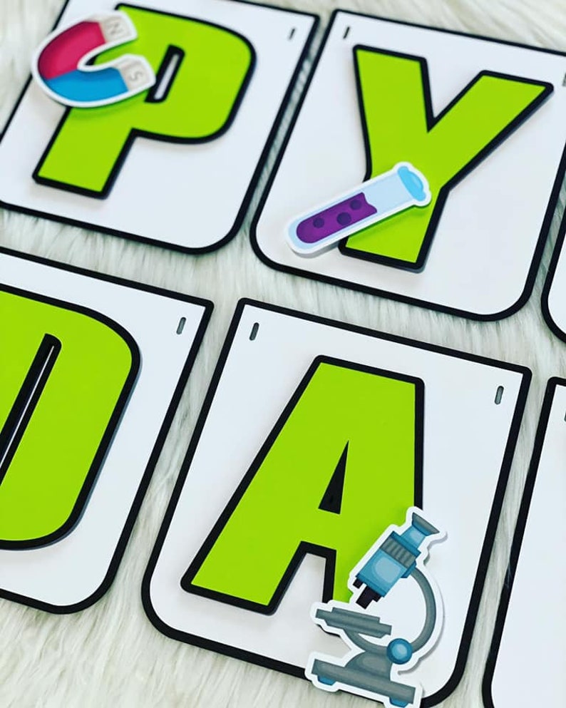 Science Cake Topper, Science Banner, Albert Einstein Cake Topper ...