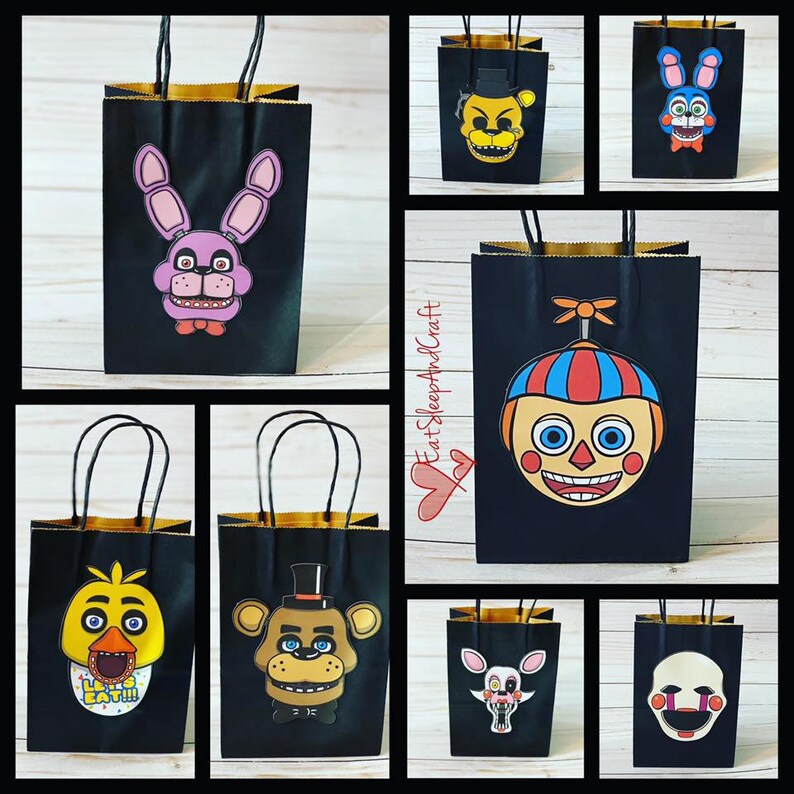 FNAF, Five Nights at Freddy's Favor Bags, FNAF Goodie Bags, Five Nights ...