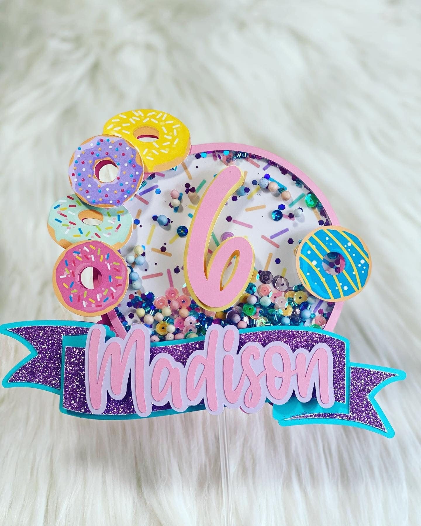 Donut Cake Topper, Shaker Cake Topper, Donut Shaker Topper, Donut Party ...