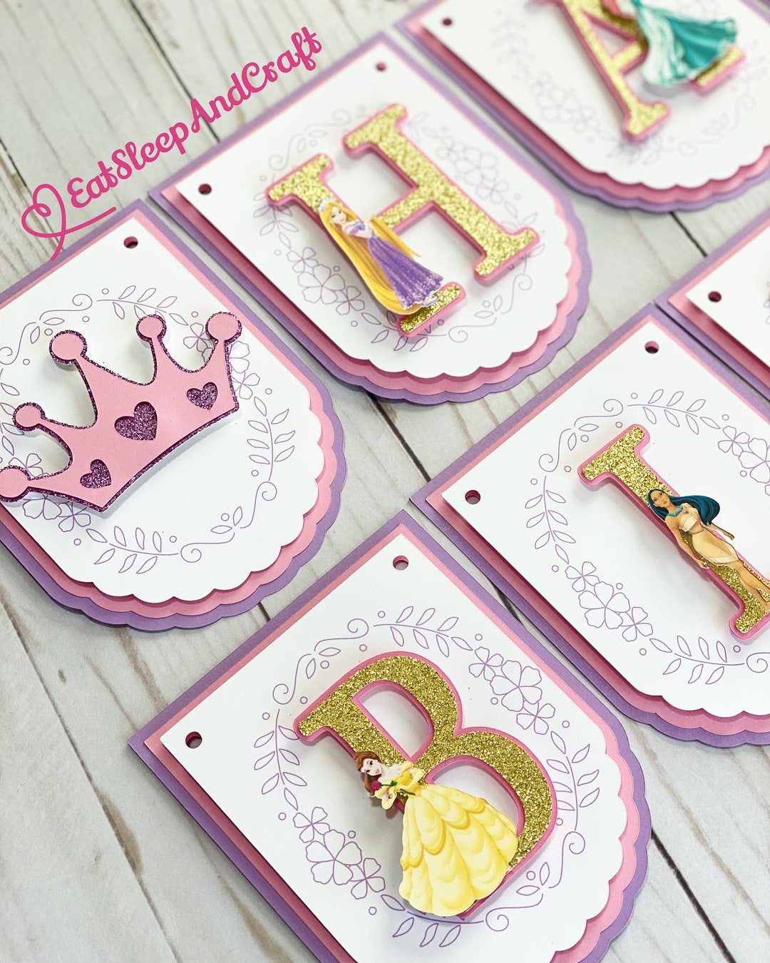 Princess Birthday Banner, Princess Party Decorations, Princess Happy ...