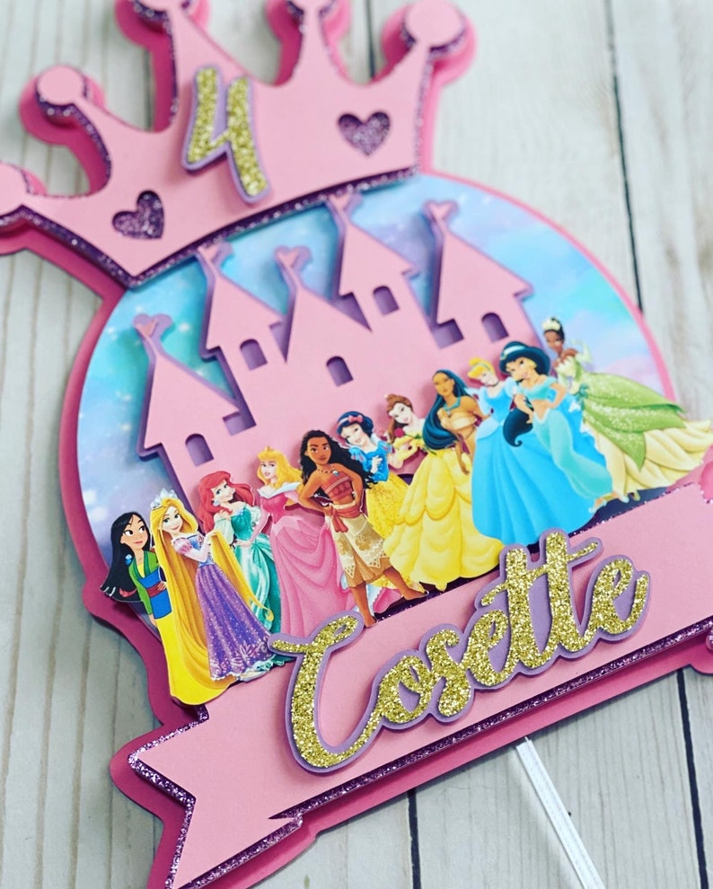 Disney Princess Cake Topper, Personalized Cake Topper, Disney ...
