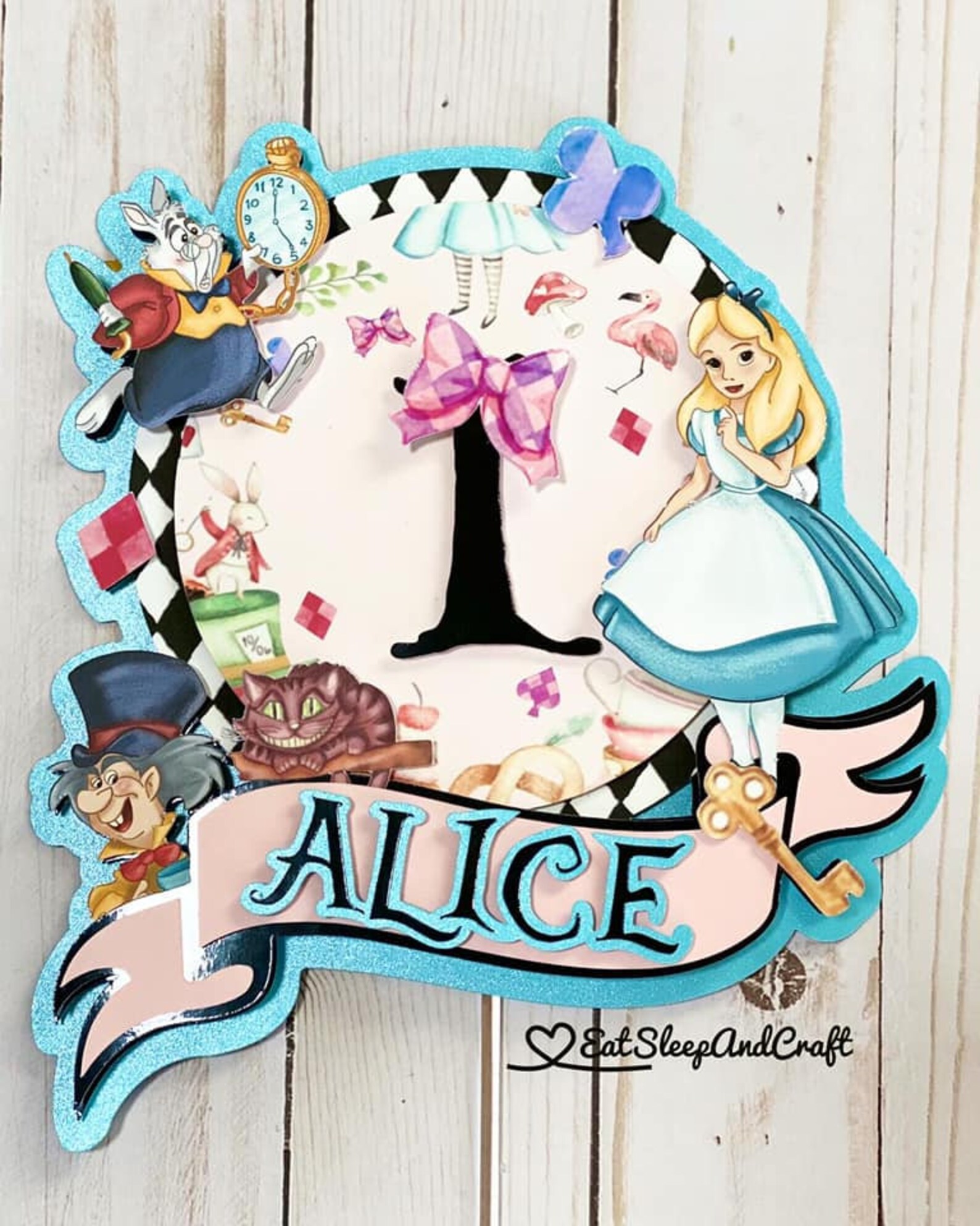 Alice in Wonderland Banner, Alice in Wonderland Cake Topper, Alice in ...