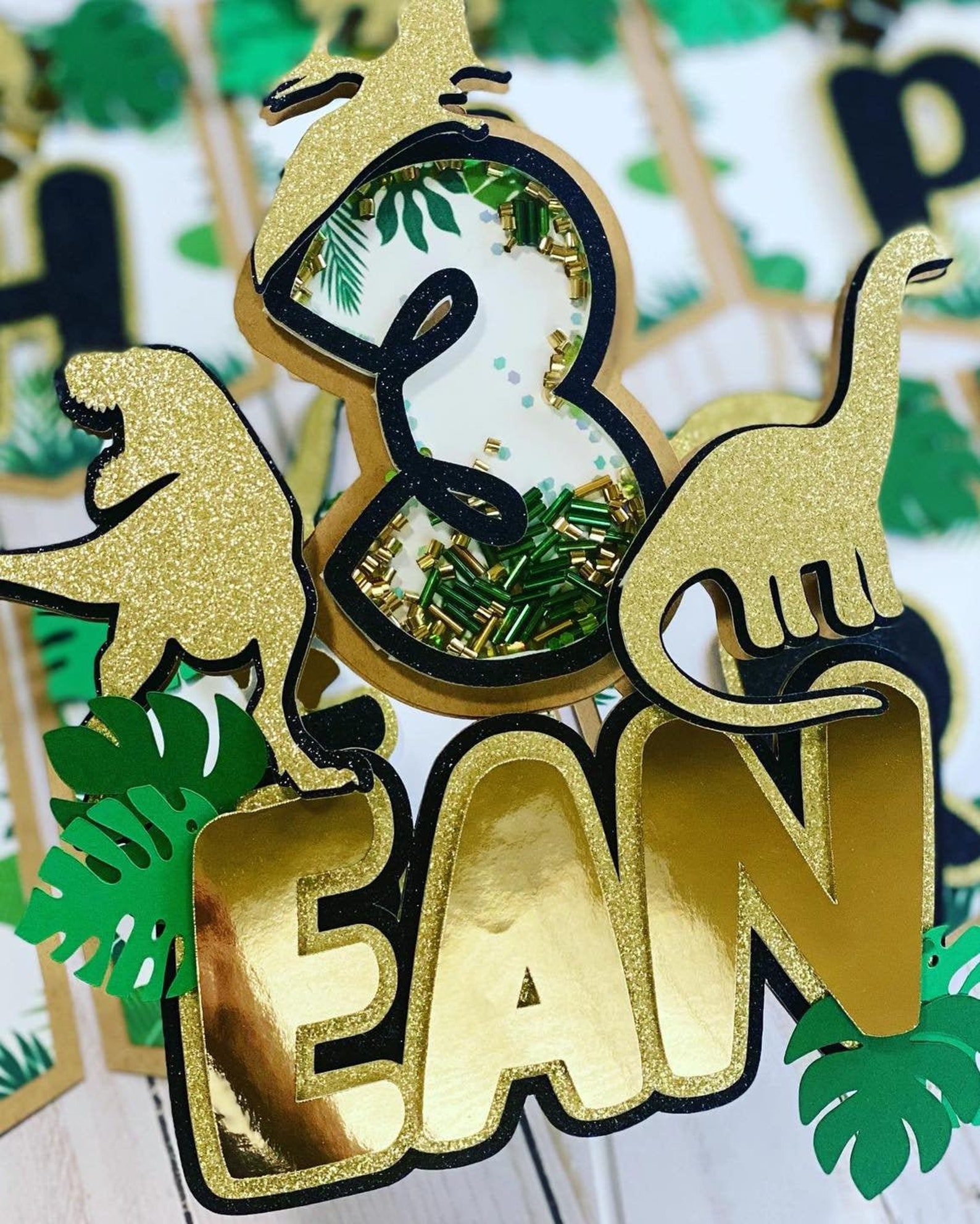 Dino Banner, Dinosaur Cake Topper, Dino Party, Dino Cake Topper ...