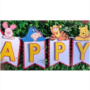 Winnie the Pooh Banner, Winnie the Pooh Inspired Banner, Winnie the ...