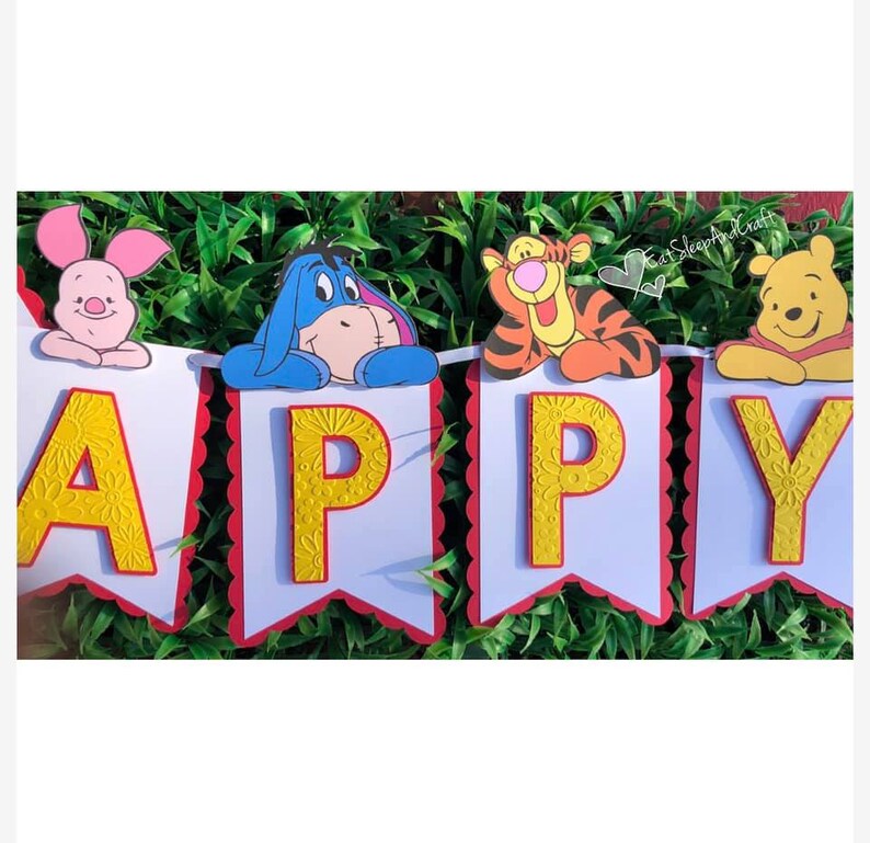 Winnie the Pooh Banner, Winnie the Pooh Inspired Banner, Winnie the ...