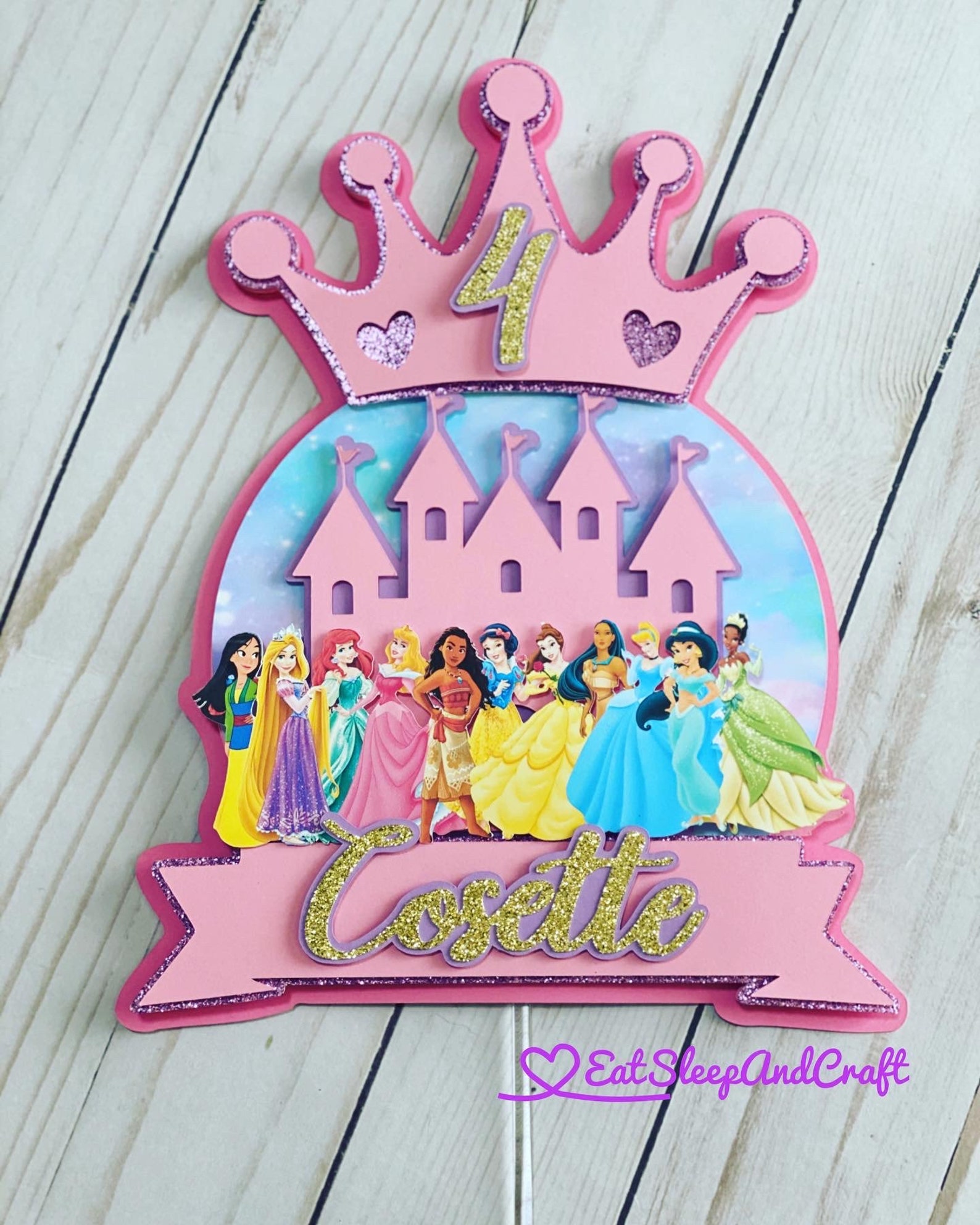 Disney Princess Cake Topper, Personalized Cake Topper, Disney ...