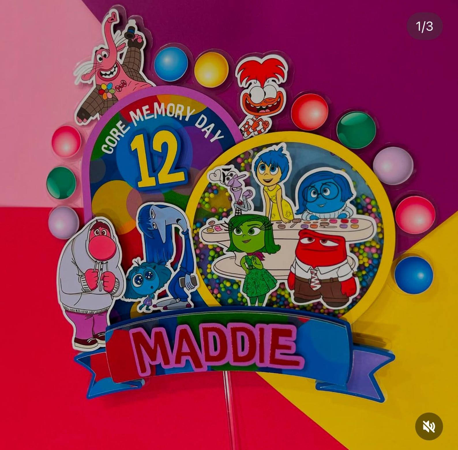 Inside Out Cake Topper, Inside Out Birthday Party, - Etsy