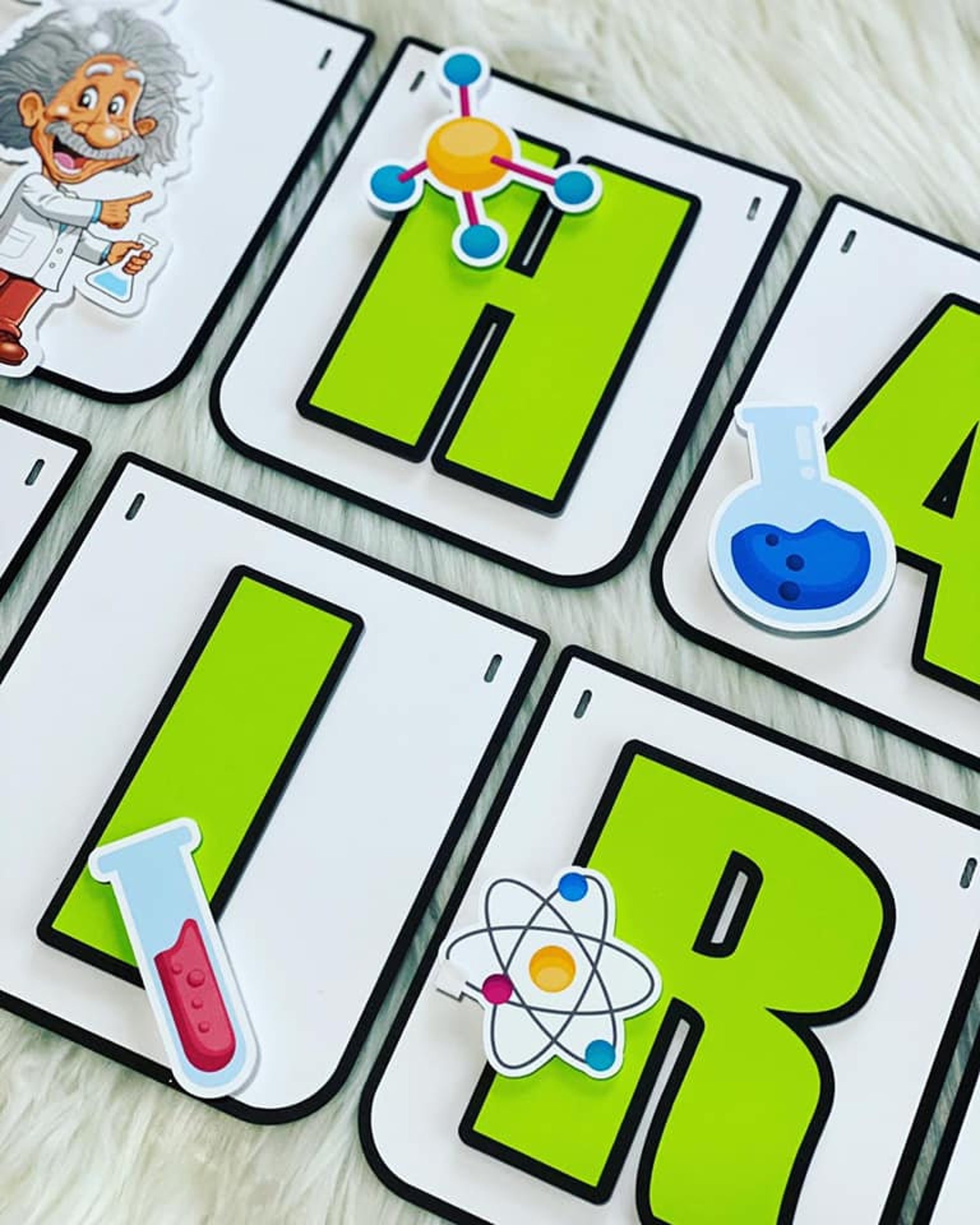 Science Cake Topper, Science Banner, Albert Einstein Cake Topper ...