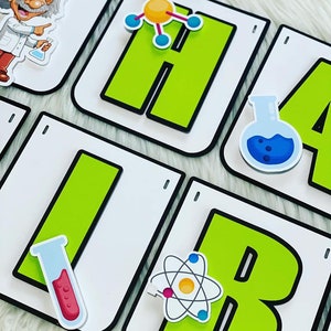 Science Cake Topper, Science Banner, Albert Einstein Cake Topper ...