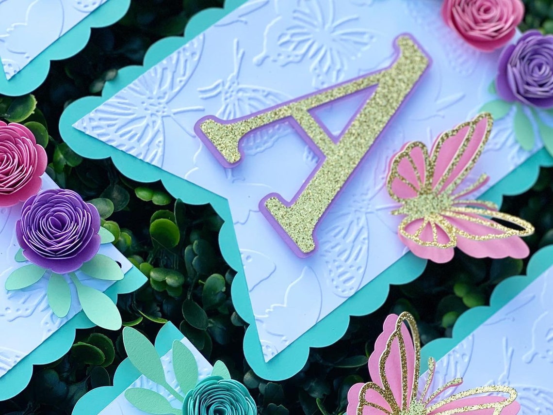 Butterfly Banner Butterfly Birthday Decorations Floral - Etsy